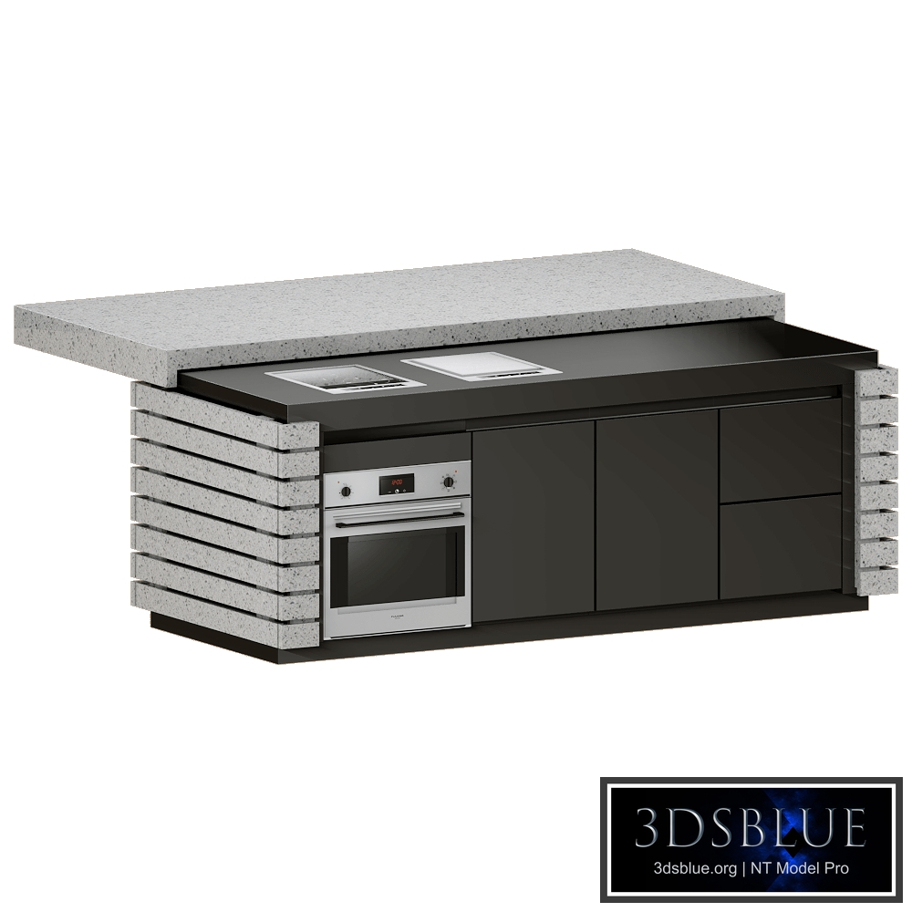Integrated system for cooking and storage with sliding top Costanzin
