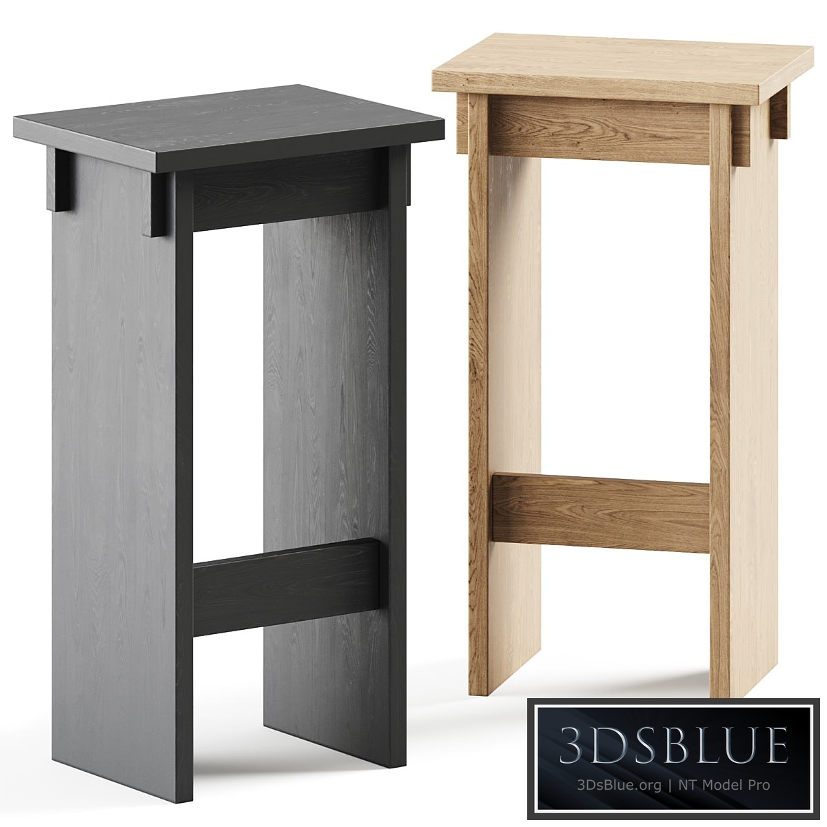 Japanese Bar Stool Oak by Kristina Dam Studio