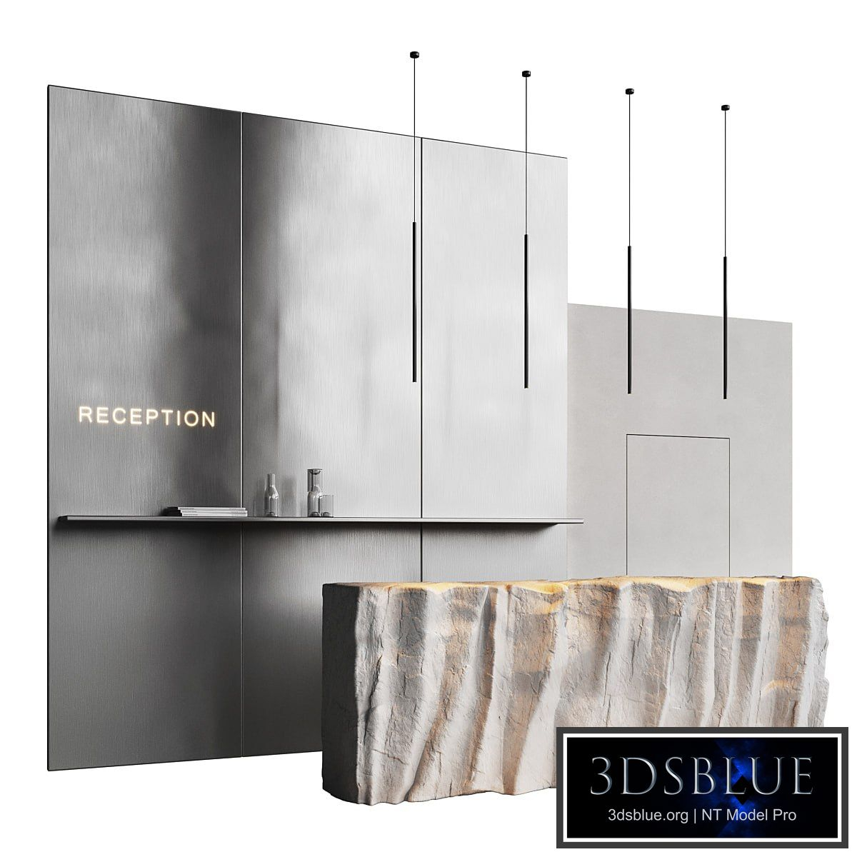 Reception desk natural rock