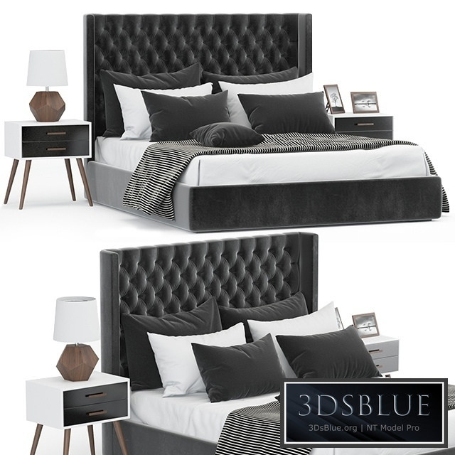 Dark chesterfield bed