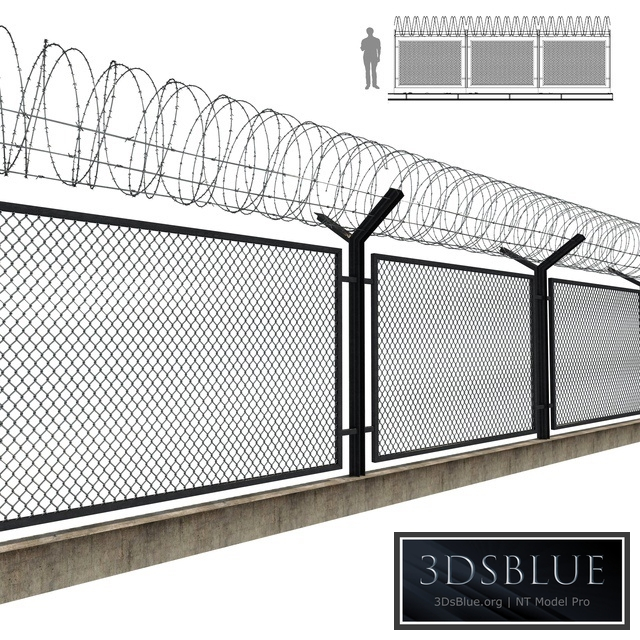 Barbed wire fence