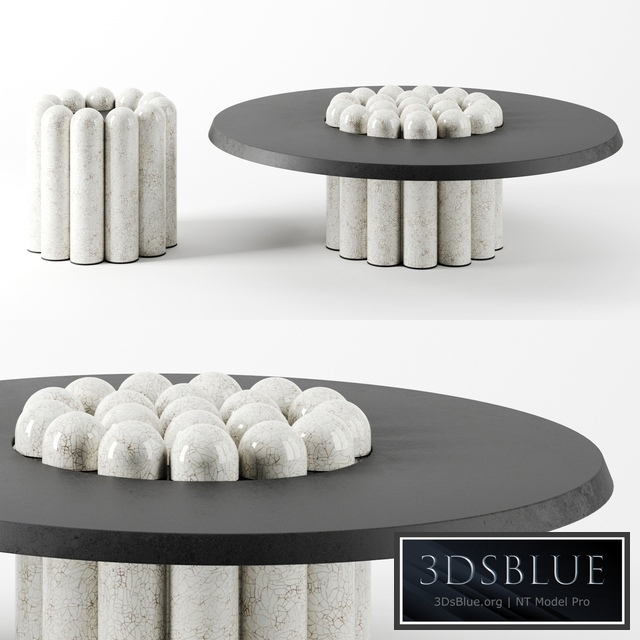 RAKU-YAKI side tables by Emmanuelle Simon