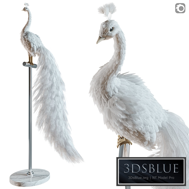 Artificial White Peacock 01.