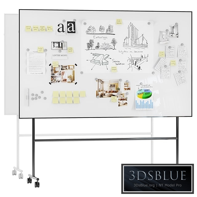 Whiteboard magnetic partition Lintex MONO