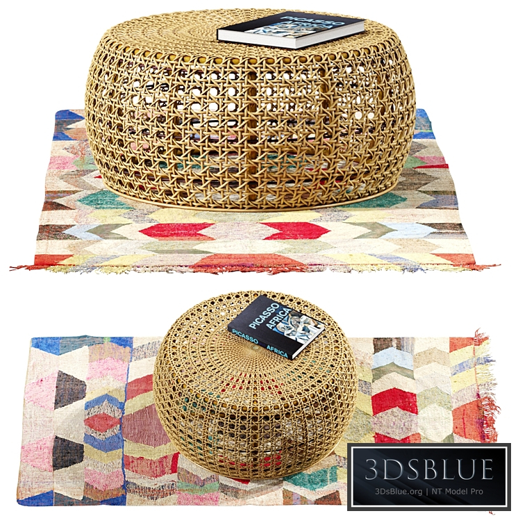 African ottoman and carpet