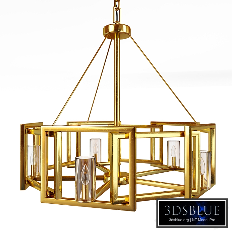 Marco 5 Light Chandelier White Gold with Clear Glass