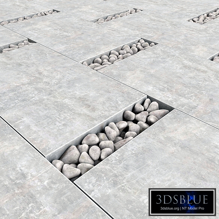 Paving title pebble / Paving slabs with pebbles