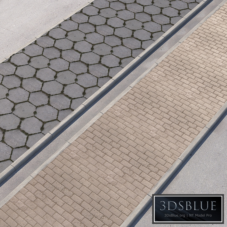 2 sidewalk options with road set_11