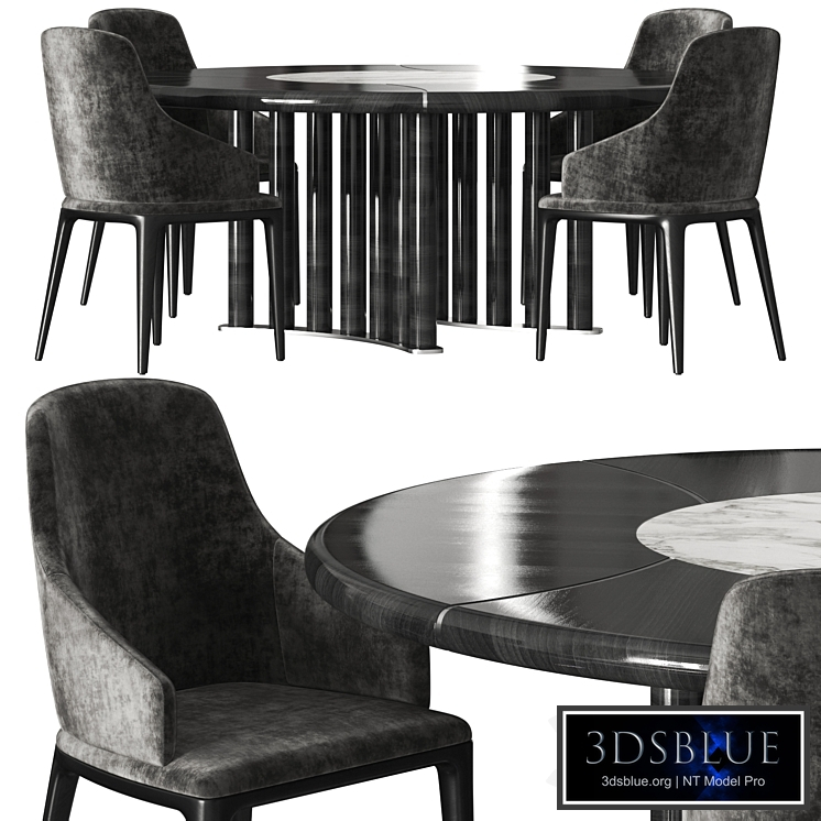 Opera Contemporary Oliver Round Table and Hilary Armchair Set
