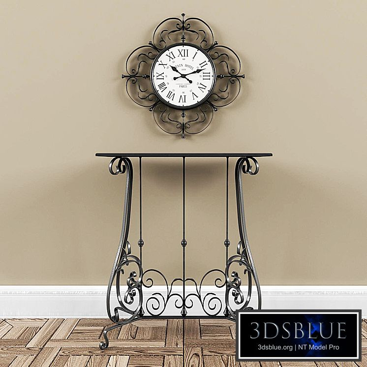 Forged console and clocks