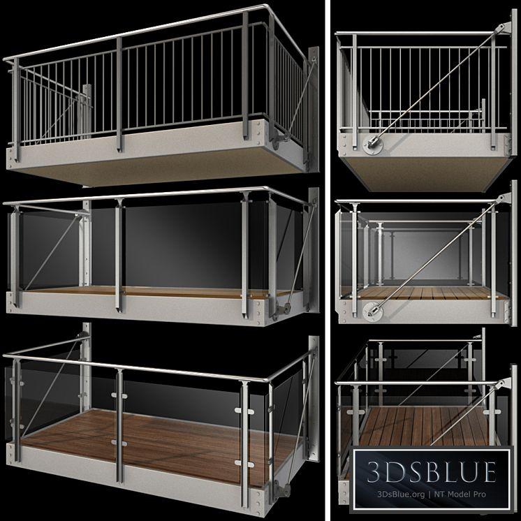 Metal balcony (3 types of console balconies) 02