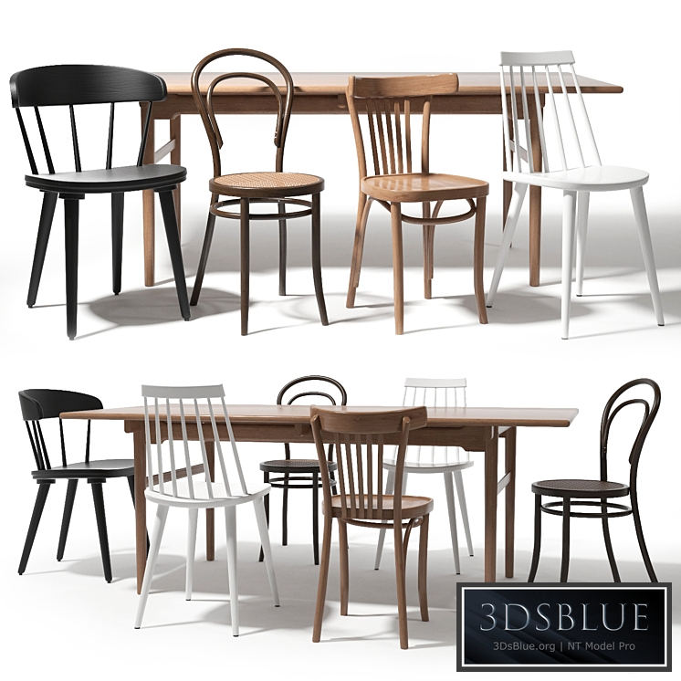 Thonet and ikea chairs set