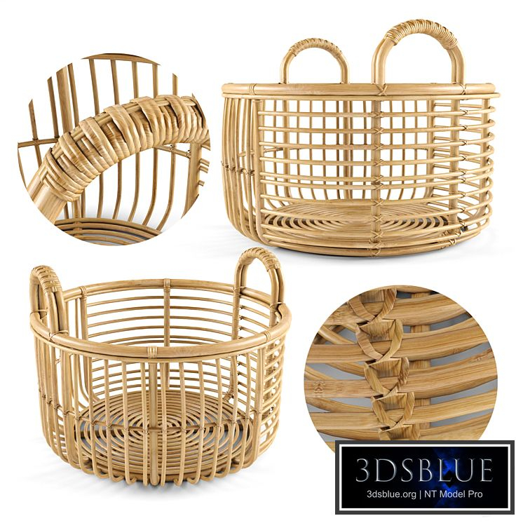Java Rattan Baskets Low