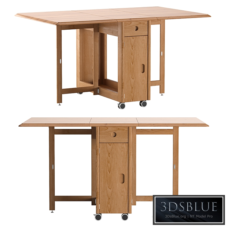 Modern Space Saving Solid Wood Folding Dining Table