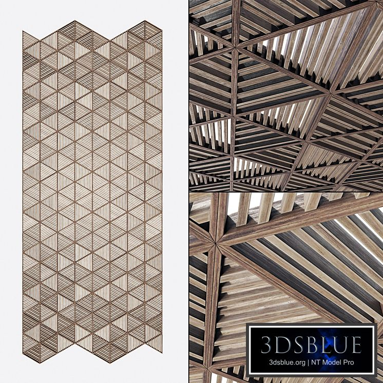 Ceiling parametric Triangle rail n2 / Rack ceiling made of parametric