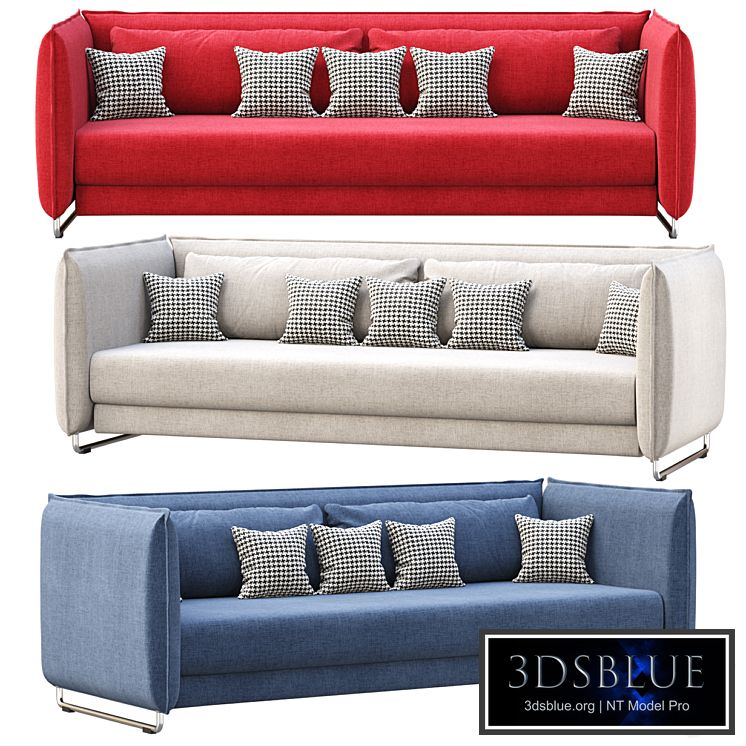 Sofa Metro by Softline / Three-seater fabric sofa