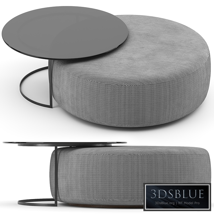 Minotti Davis pouf and table