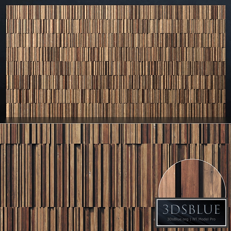 Panel rail line wood n1 / Panel from long strips wood number 1