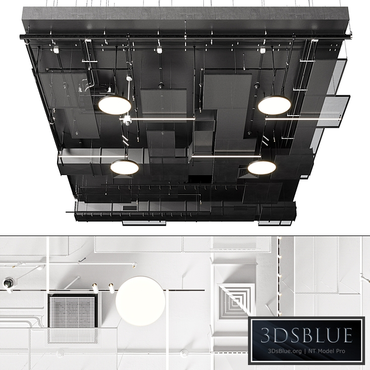 Industrial ceiling, Ducting, Lighting, CAC, CCTV