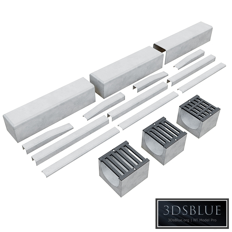 Curb, sidewalk, road tray