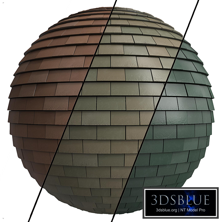 Roof Tile Matrials 24- By 3 color, Pbr By Sbsar, 4k