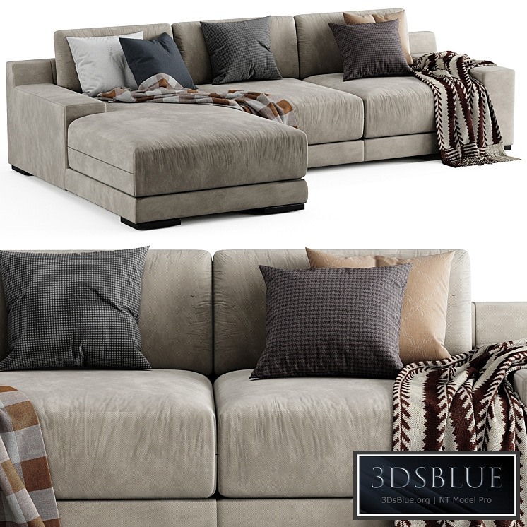 West Elm Dalton Chaise Longue Sofa