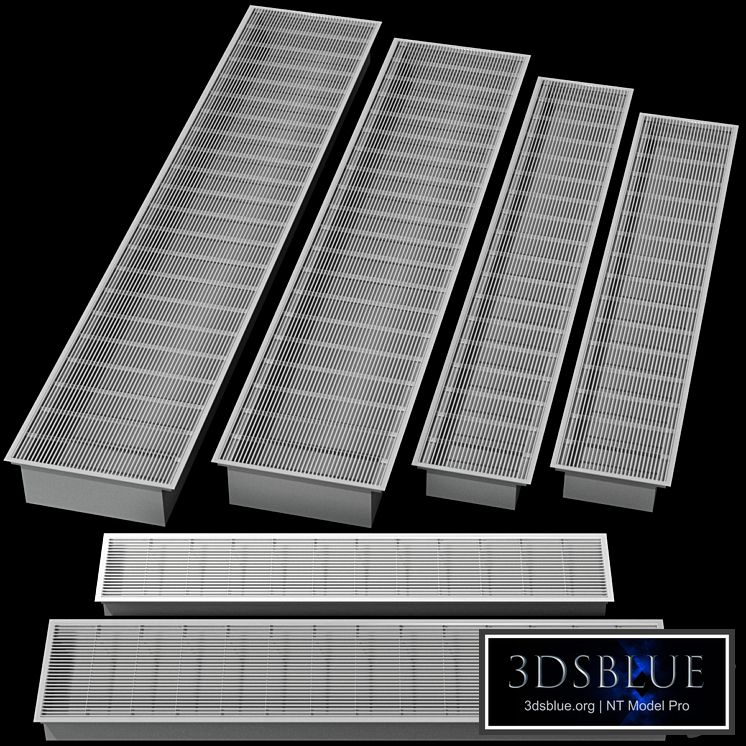 Underfloor recessed convector heating radiator