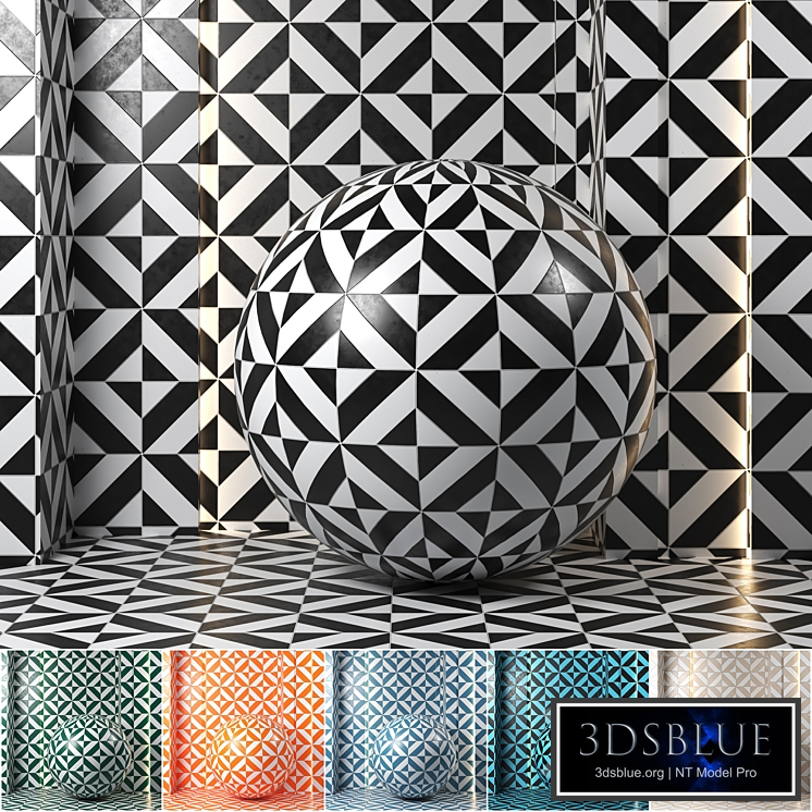 (4k)(6colors)Ceramic tiles set 04-Tileable