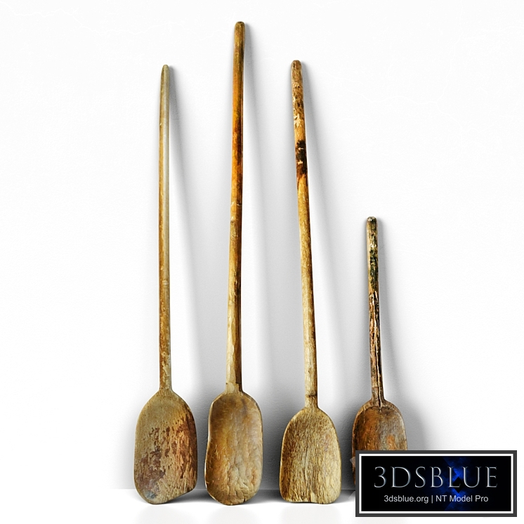 Set of Four Old Nepal Rice Shovels