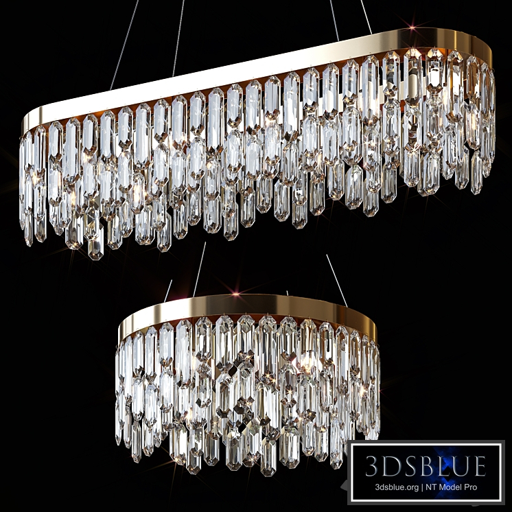 Pendant chandeliers Crystal Polyhedrons Linear and Crystal Polyhedrons
