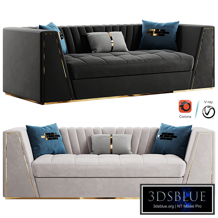Modular Velvet Sofa Deep Gray Tufted Upholstery Modern Couch Floor Sof