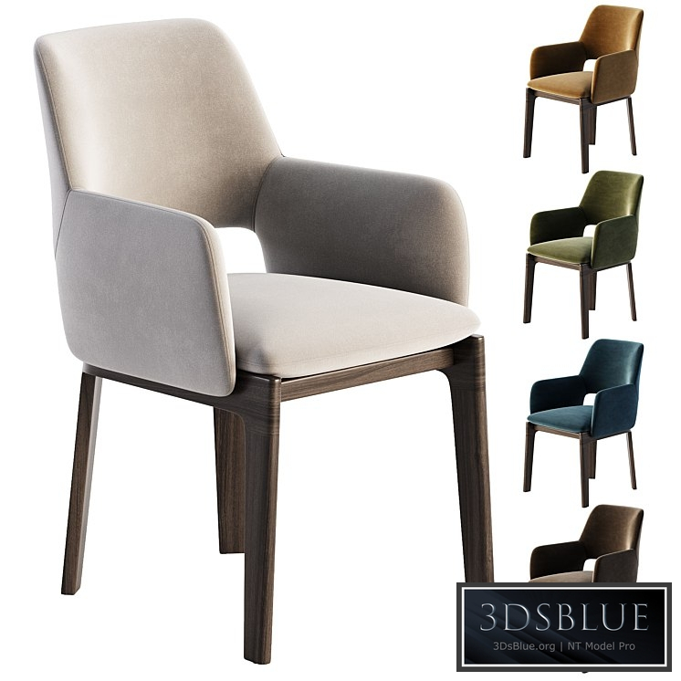 DEVON Chair with armrests By Molteni & C.