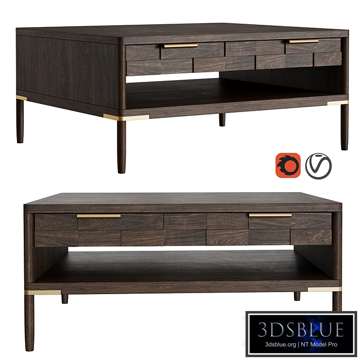Coffee table with 2 drawers Textures
