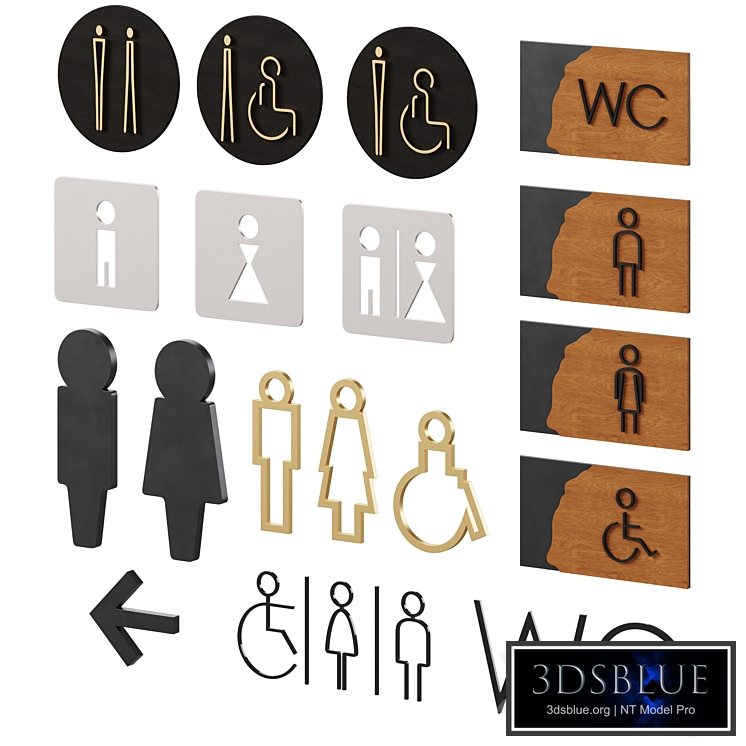 Restroom Directional Door Signs 3