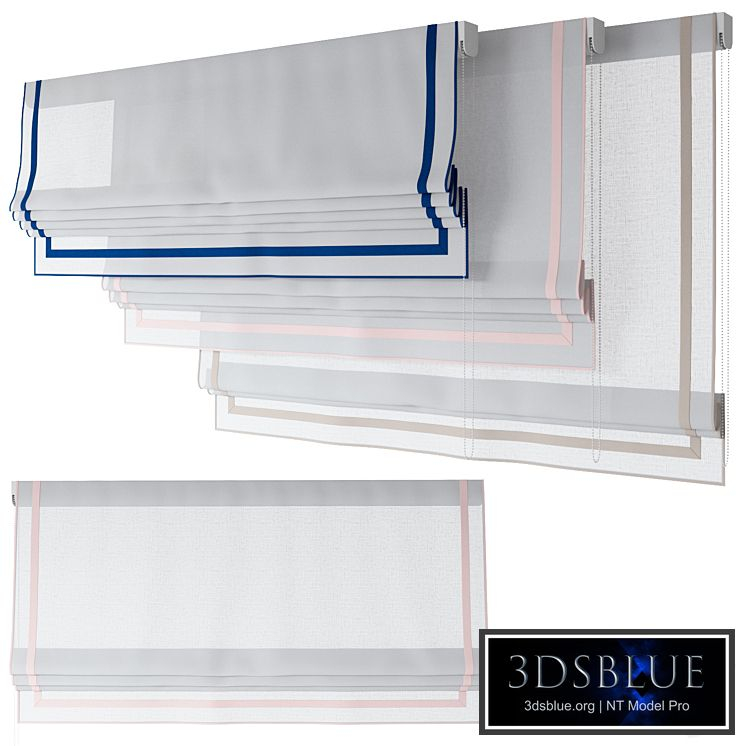 Roman Curtains 191 | Sheer Fabric | Roman Shades with Ribbons