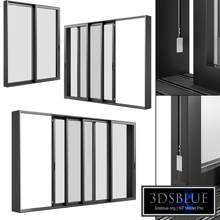 A set of sliding Metal Windows-Doors.