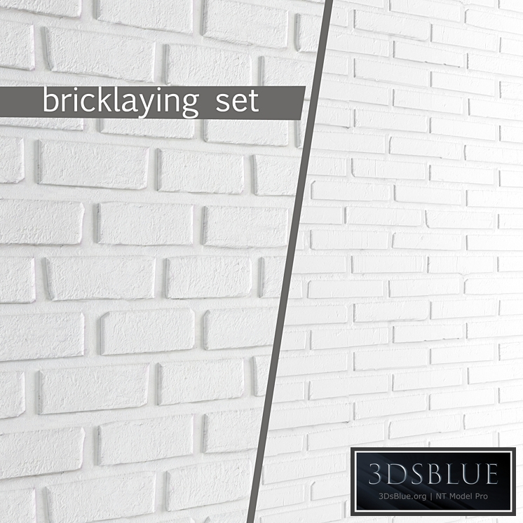 White brick. Set of 2 pieces. Masonry, brick, white, bleached, set ...