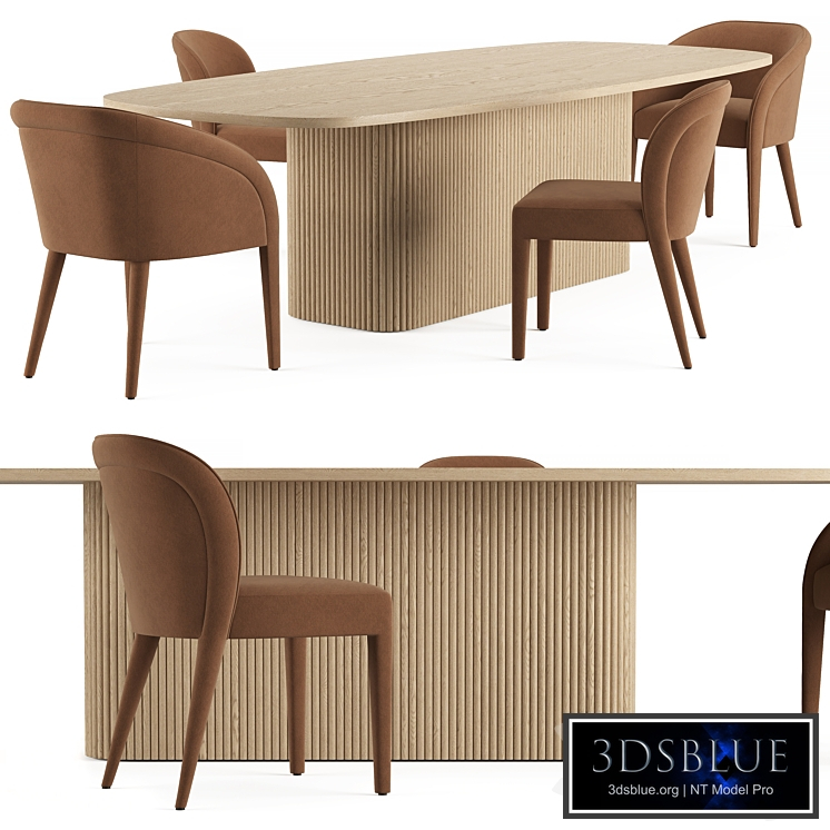 RH MULHOLLAND PEDESTAL RECTANGULAR DINING TABLE