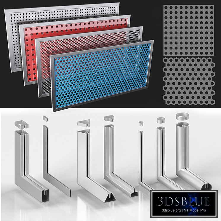 Perforated screens (Rv, Rg) and profiles
