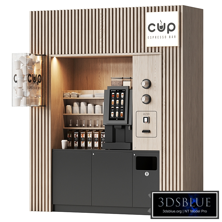 Coffee vending machine. Coffee to go. Self-service coffee shop. Vendor