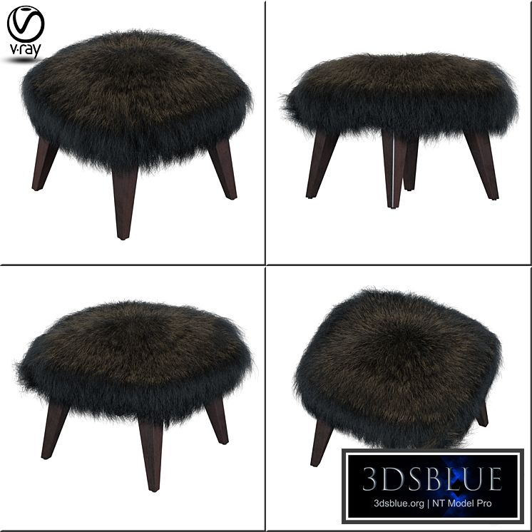 OTTO TIBETAN FUR CUBE OTTOMAN