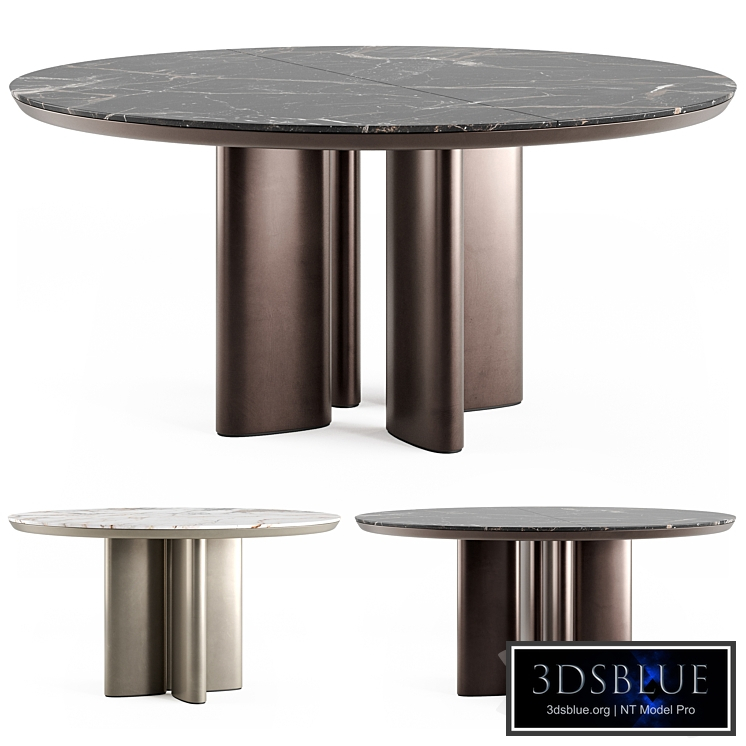 Poliform Adrien round table metal base