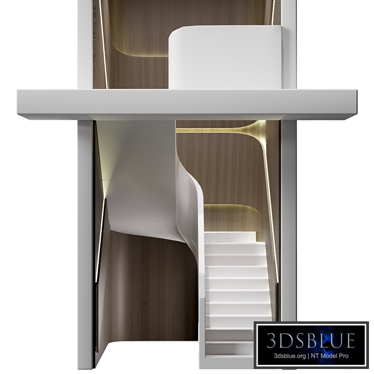 Staircase in a niche with turning steps